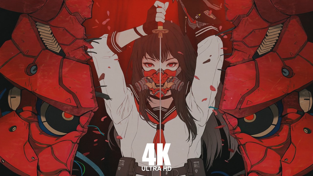 1 Hour Loop School Girl Katana Oni Mask 4K Resolution Your Live Wallpaper For PC #livewallpaper