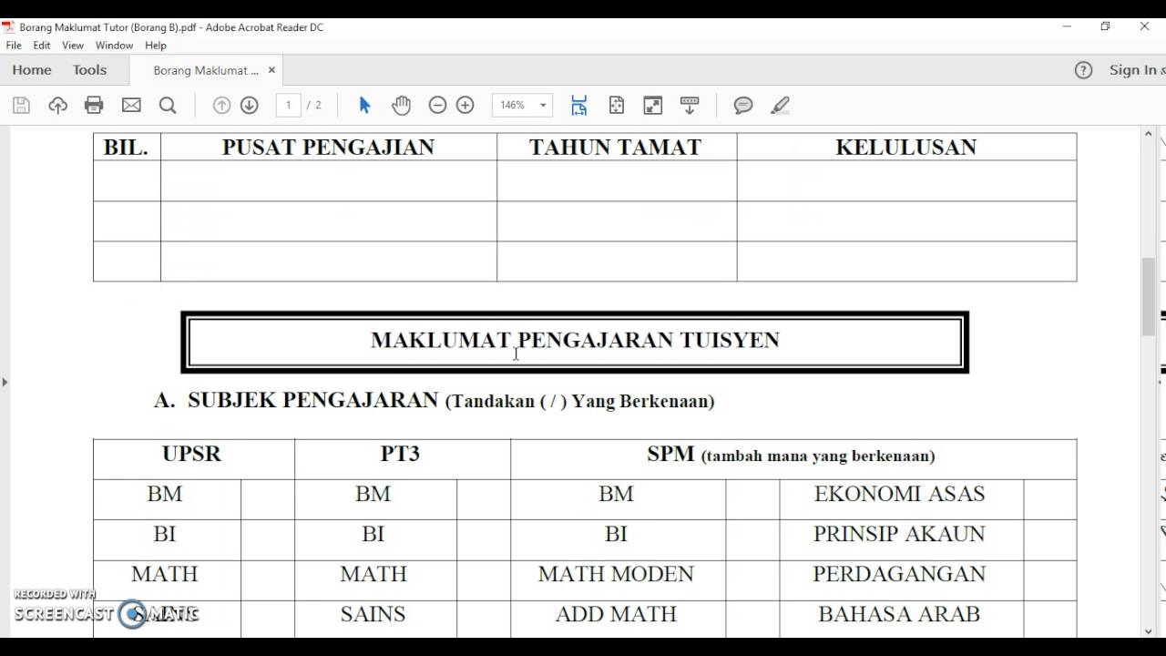 Tutorial Borang B