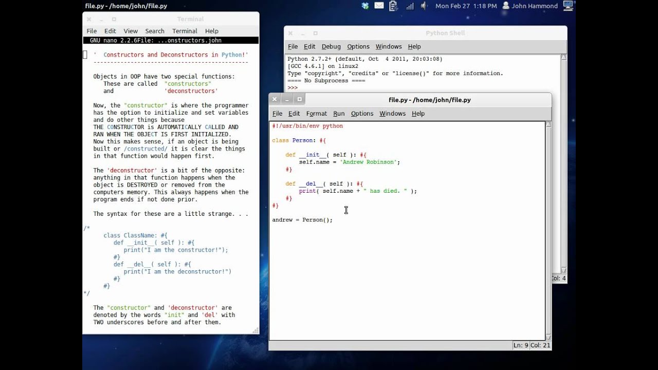 Python 28 Constructors and Deconstructors