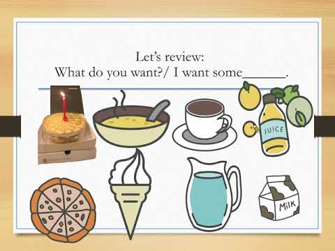 句子活用：What do you want? I want some [milk, water, juice, coffee, soup ...