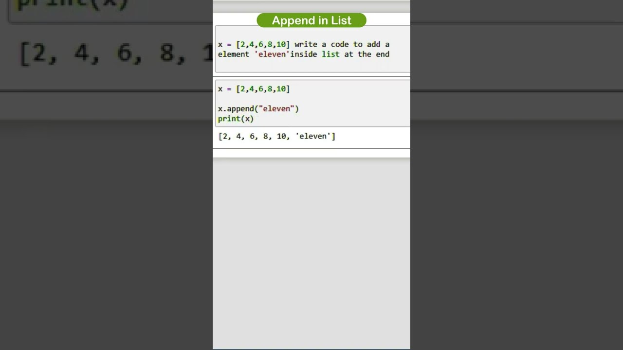 Append in list | python programming #shorts #python #programming #ytshorts #tutorial #learning