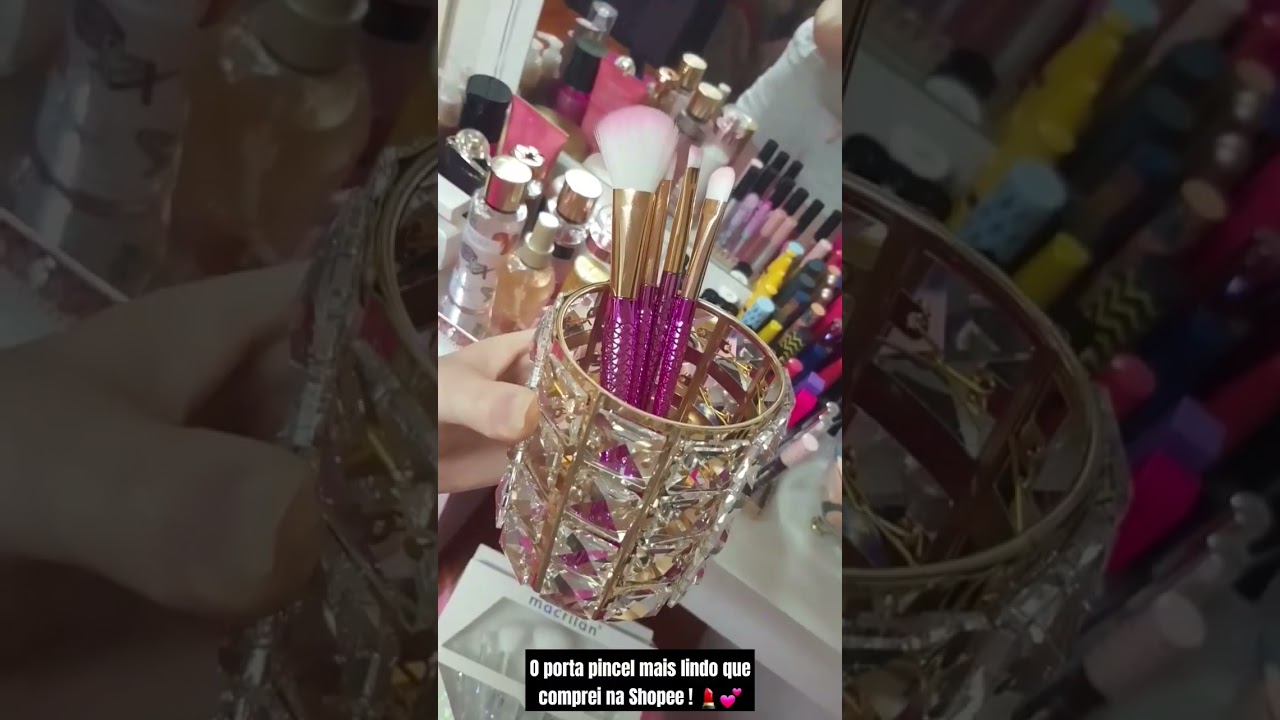 O porta pincel mais lindo que comprei na Shopee ! 💄💕
