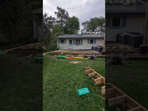Deck framing completed. Deck building in Mentor Ohio
