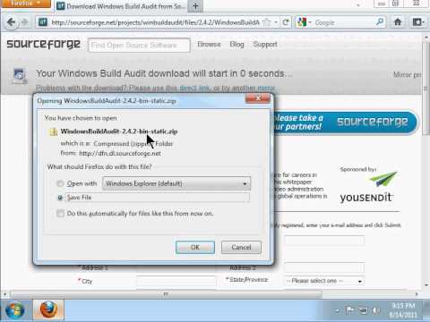 Windows Build Audit - Downloading and Simple Usage