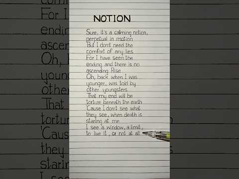 Notion Lyrics Song by The Rare Occasions #notion #therareoccasions #lyrics