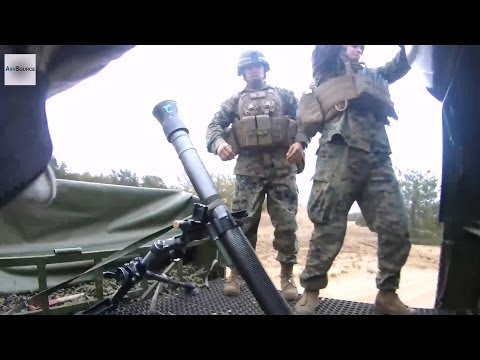 US Marines Setup 82mm Mortars on Latvian Bandvagn 206