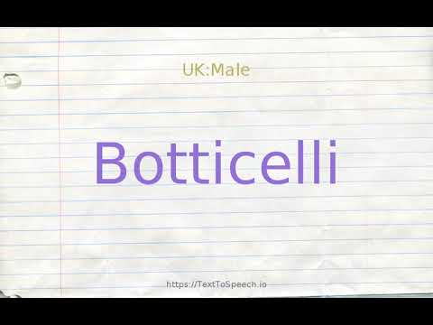 How to pronounce botticelli