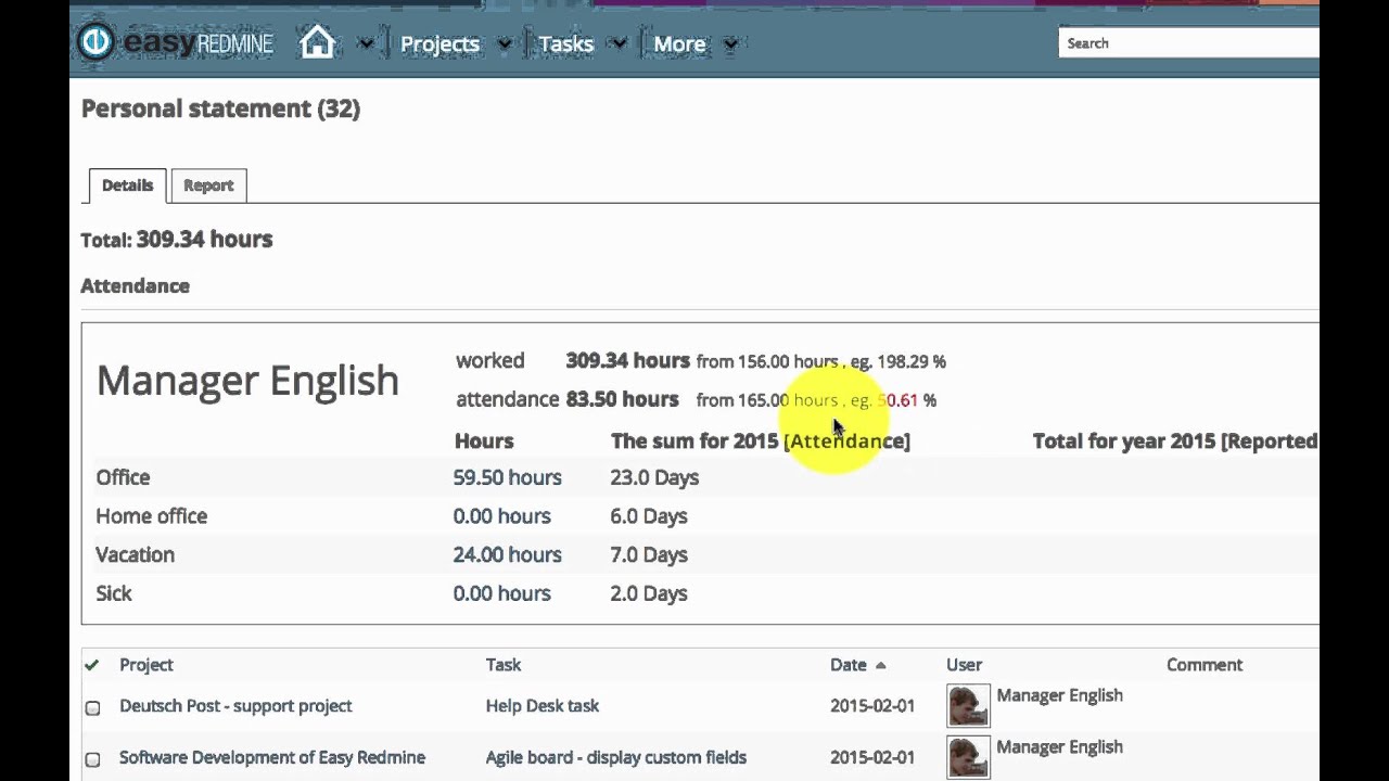 Defining working time in Easy Redmine