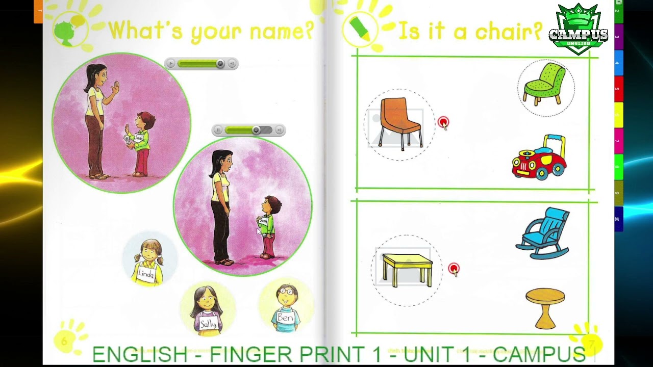 Finger print 1 Unit 1 What's your name?   Is it a table?