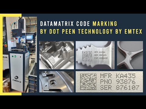 Datamatrix code marking by dot peen technology by EMTEX | Marking Machine for Traceability Purposes