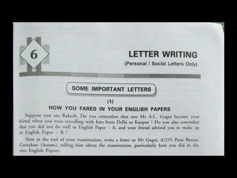 Letter Writing "Letter-1 How you fared in your English Papers" (11Class, Gen.Eng.)
