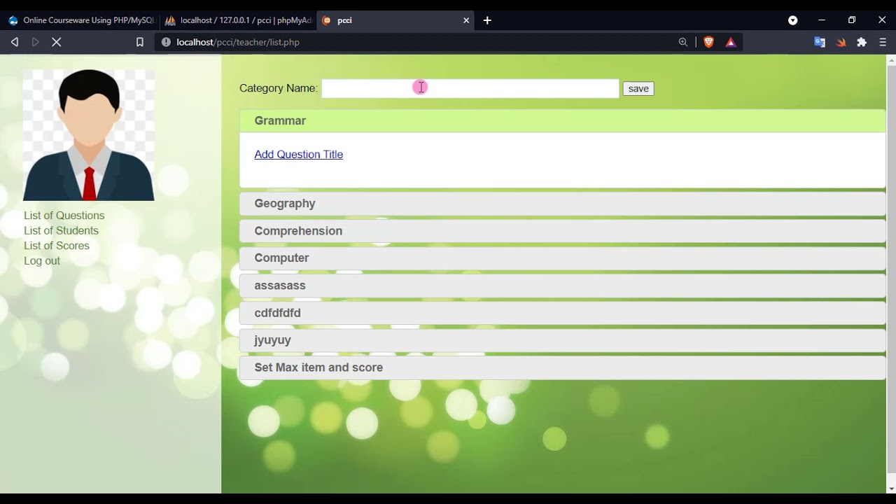 Online Courseware Web App in PHP