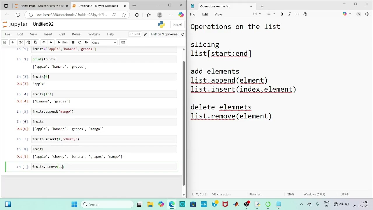 Python Lists Tutorial for Beginners | Create, Access, Slice, Add, Delete & Traverse