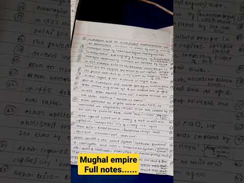 MUGHAL EMPIRE full notes #mughal #mughalempire #ssc #upsc#shorts
