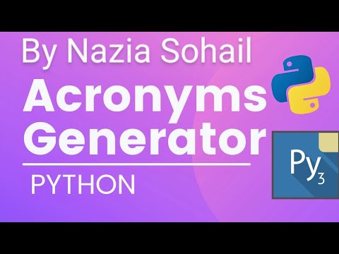 ACRONYM GENERATOR IN PYROID 3 PROGRAMMING
