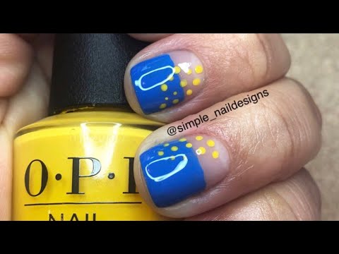 EASY BLUE AND YELLOW NEGATIVE SPACE NAIL ART TUTORIAL
