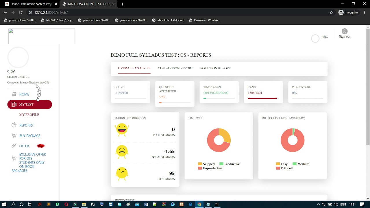 Online Examination System Project in Python Django