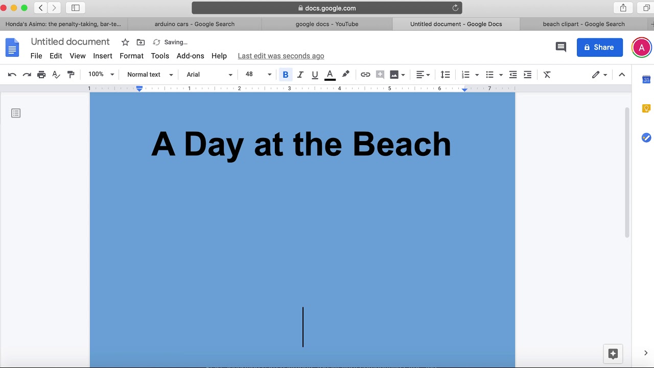 Creating a poster using Google Docs