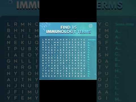 Try to find 15 Immunology terms and type them in the comment section below...