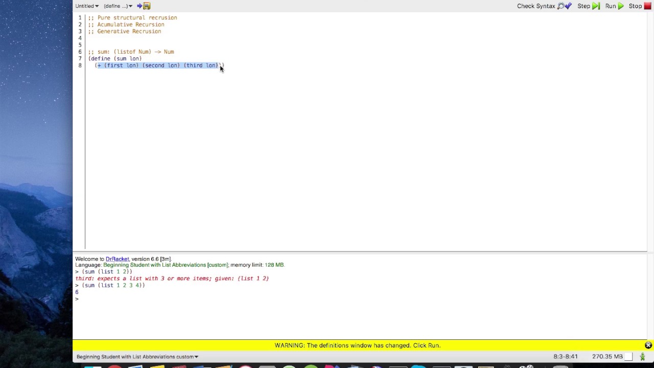 Functional Programming (Racket): Recursion Introduction