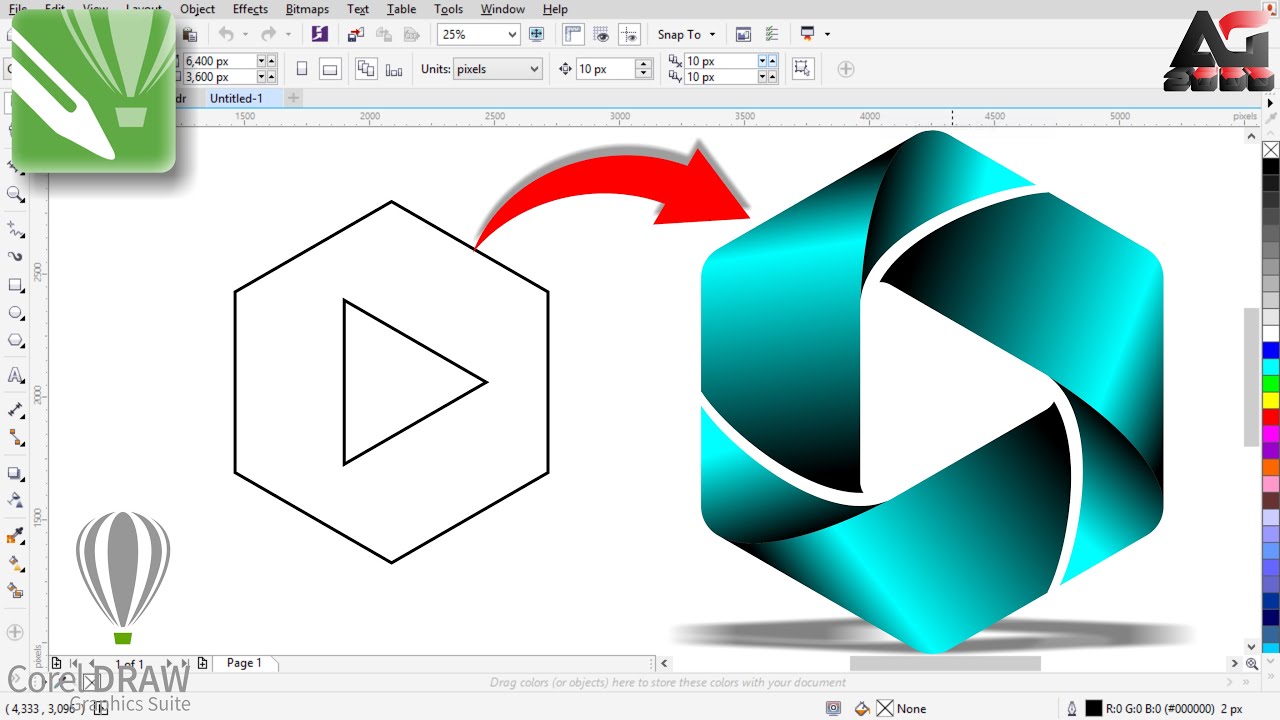 Easy Polygon logo design idea in CorelDraw | CorelDraw Tutorial