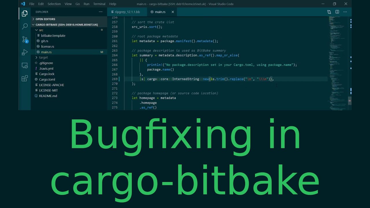 Bug fixing in cargo-bitbake