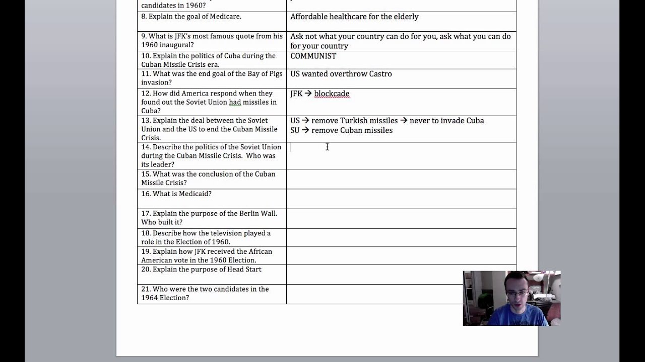 Unit 8 Study Guide Video
