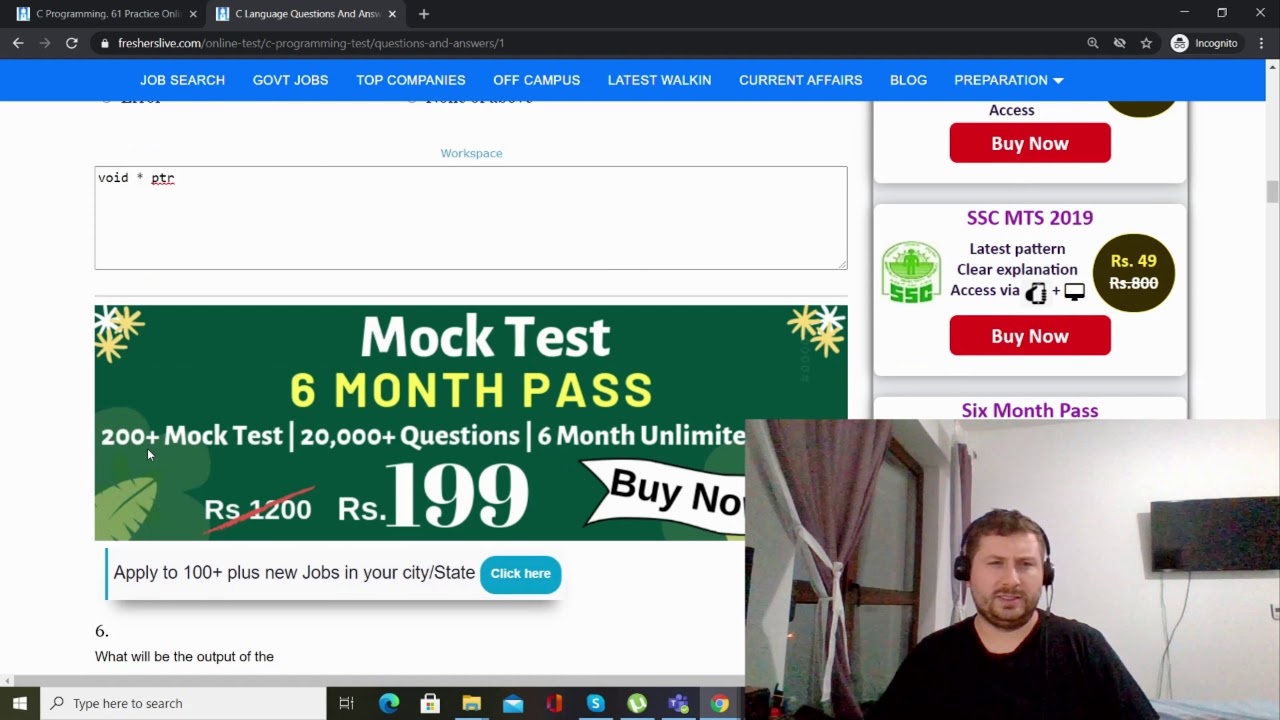 Solving C programming tests, Test 1, part 1
