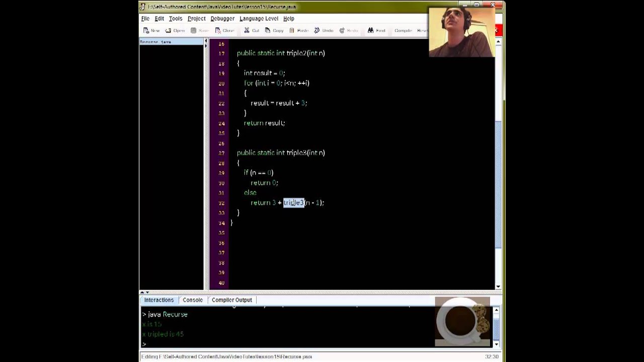 Recursion Lesson 14 -  Java Video Tutorials Learn Java the easy way!