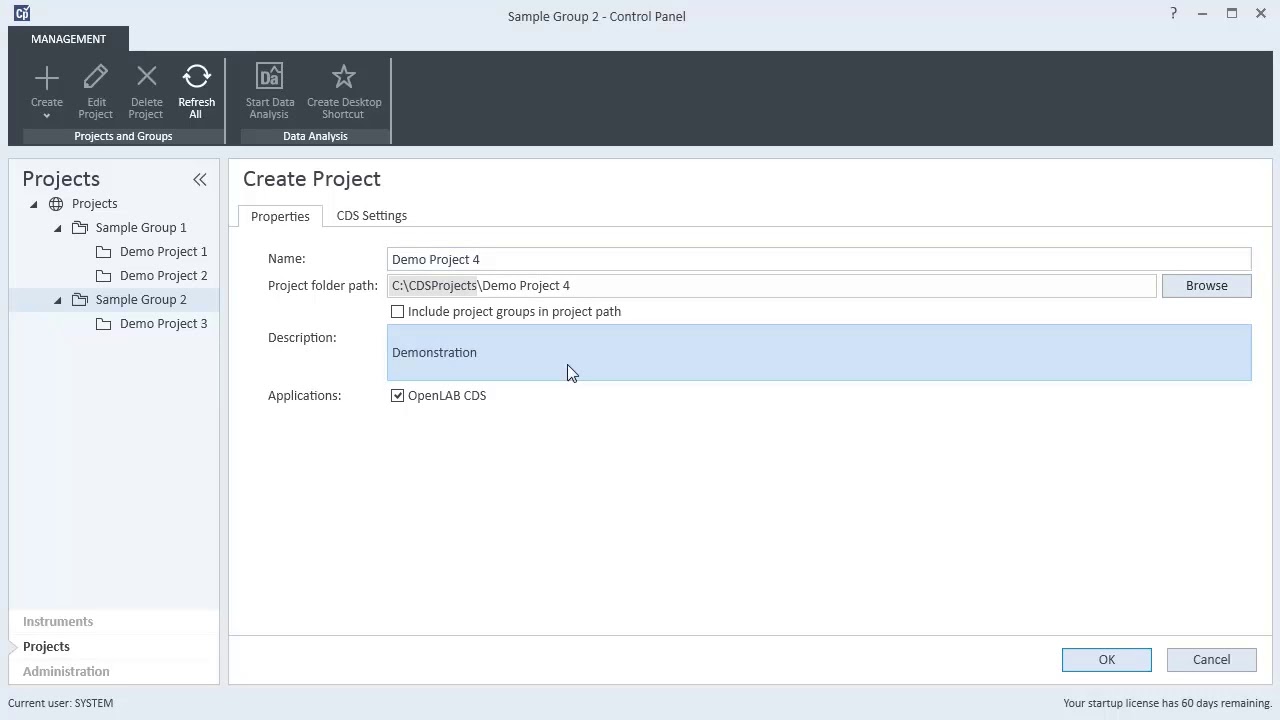 How to create a project in OpenLab CDS
