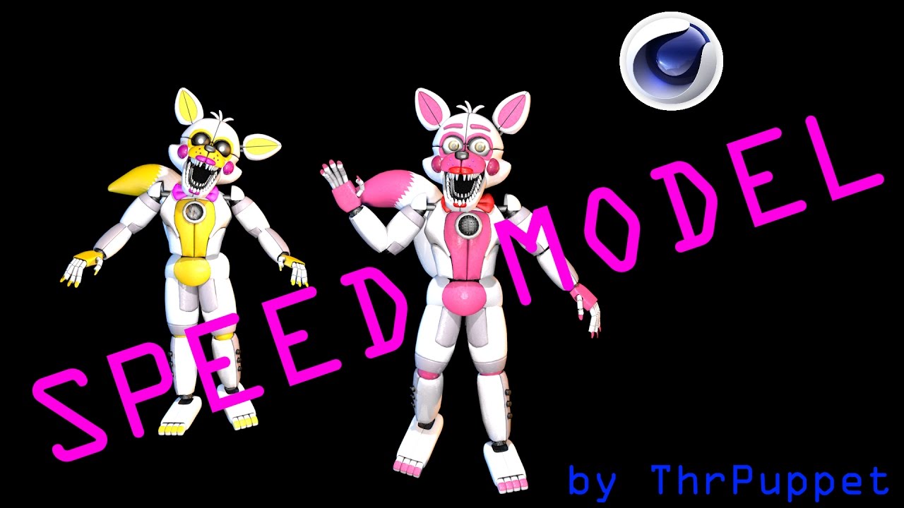 [C4D FNaF] Funtime Foxy SPEED MODEL | ThrPuppet