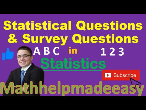 What are Statistical Questions & Survey Questions in Statistics Video | Mathhelpmadeeasy