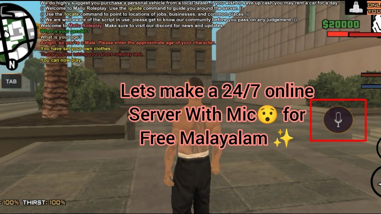How to make a 24/7 online samp server in android with Mic✨ For free Malayalam ⚡