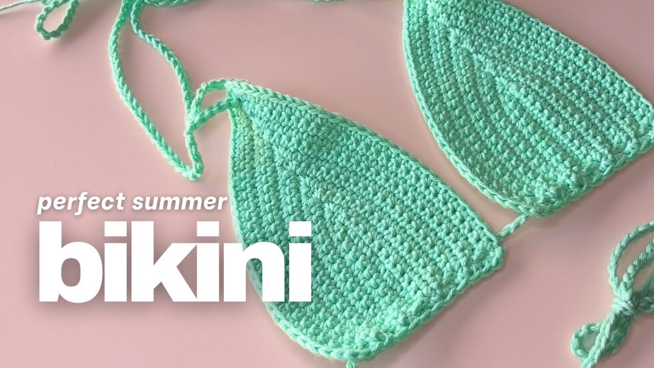 how to crochet a classic triangle bikini top - easy made-to-measure beginner friendly tutorial 👙