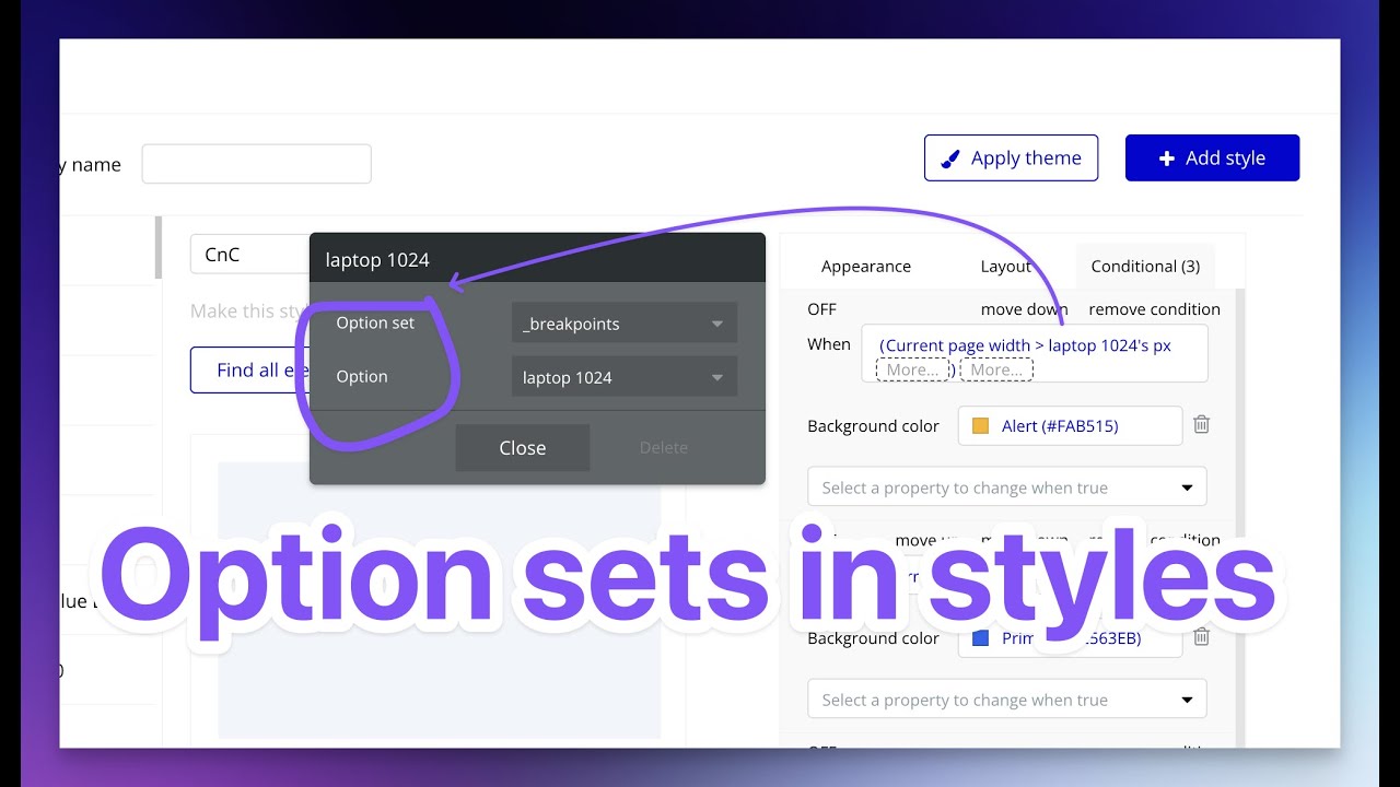 TIL: Option sets in styles's conditional is possible - Tips - Bubble Forum