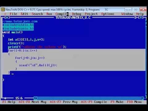 Learn Unit Matrix In C Program Tamil - Mind Luster