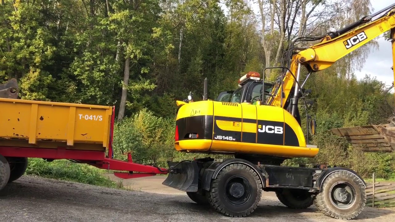 JCB JS145W-11 inkl kärra, rotator m grip + redskap