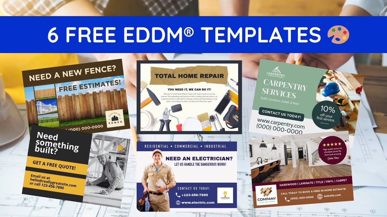 FREE EDDM® Postcard Templates for Construction-Based Businesses