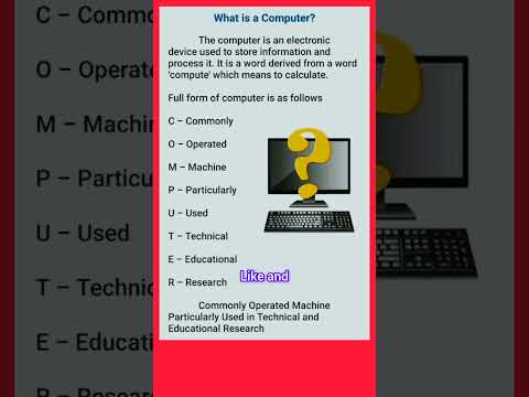 what is computer | computer stand for/computer meaning and definition # DIT exam study