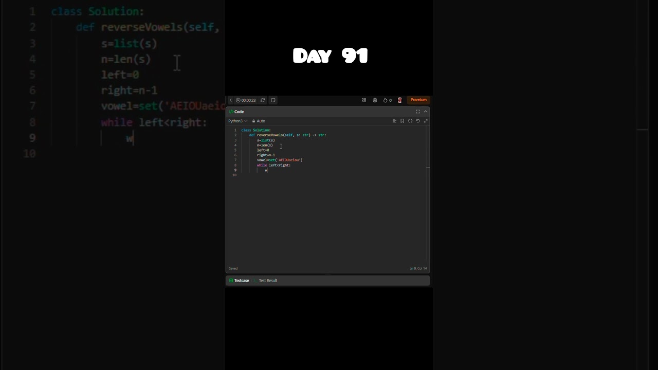 LeetCode 345 | Reverse Vowels of a String #pythonprogramming #100daysofcodingchallenge