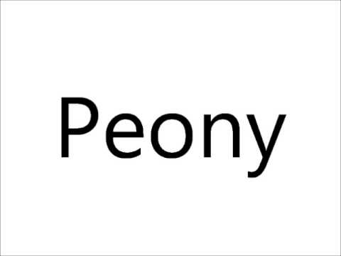 How to Pronounce Peony