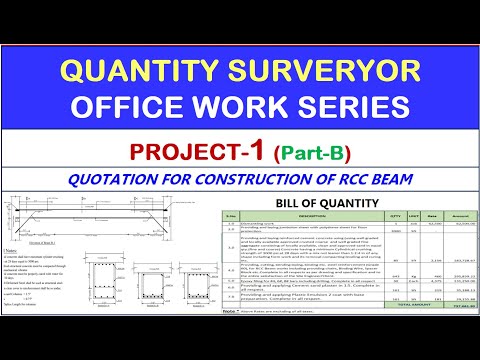 Bill of Quantity | Quotation for RCC Beam |QS Office Work Series| Project-1 (Part-B)