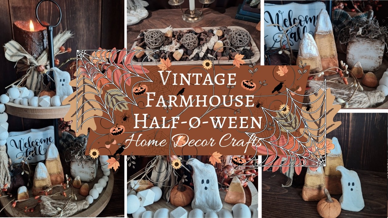 Primitive Farmhouse Half-O-Ween Fall Home Decor Crafts!! | Cozy Rustic DIYs Using Clay | Fall Crafts