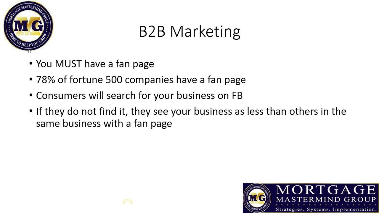 Facebook Marketing- Mortgage Mastermind Group