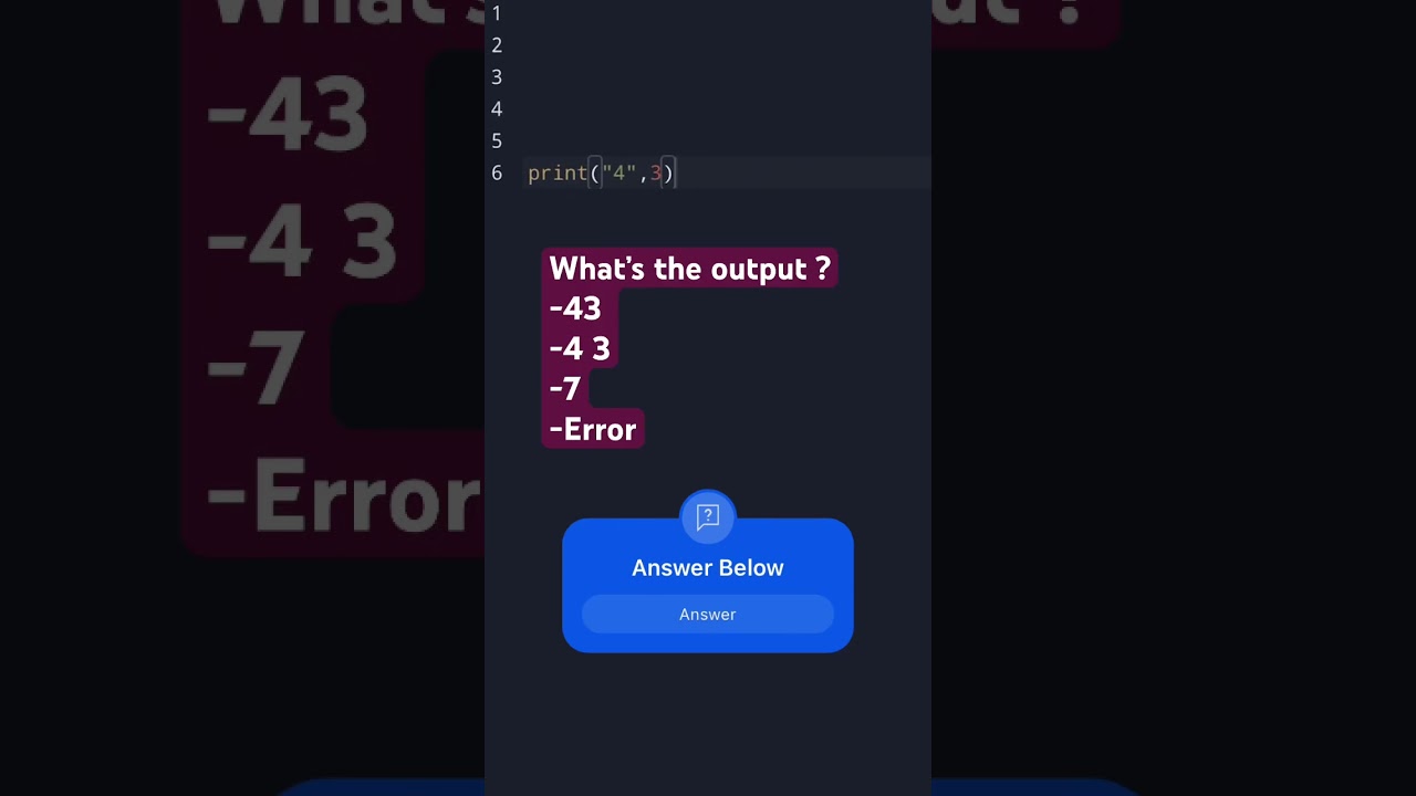 Python Code Snippet-5 #python #pythonmcq #pythonprogramming