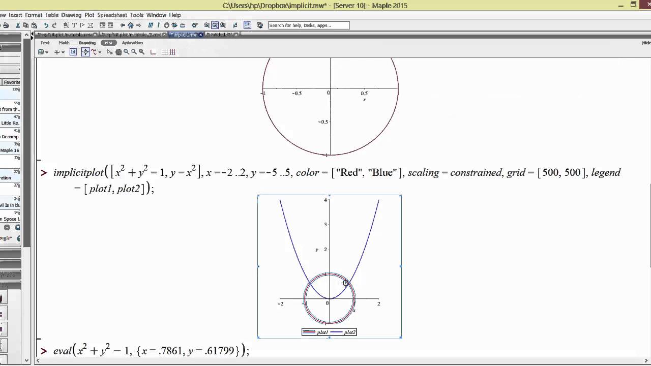 Maple implicit plot