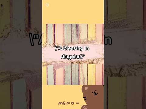 A blessing in disguise /Vocabulary/ English in Minutes #englishlearning #learnenglish #shorts