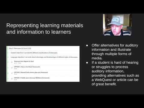 Universal Design for Learning in virtual classes.