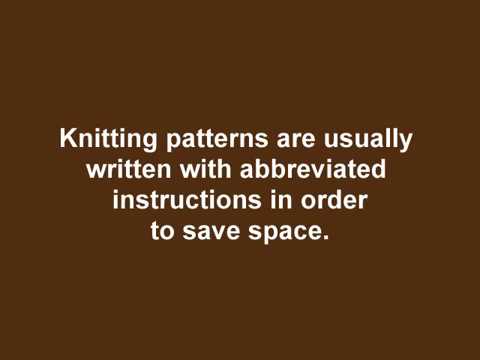 Knitting Abbreviations By Clydknits.