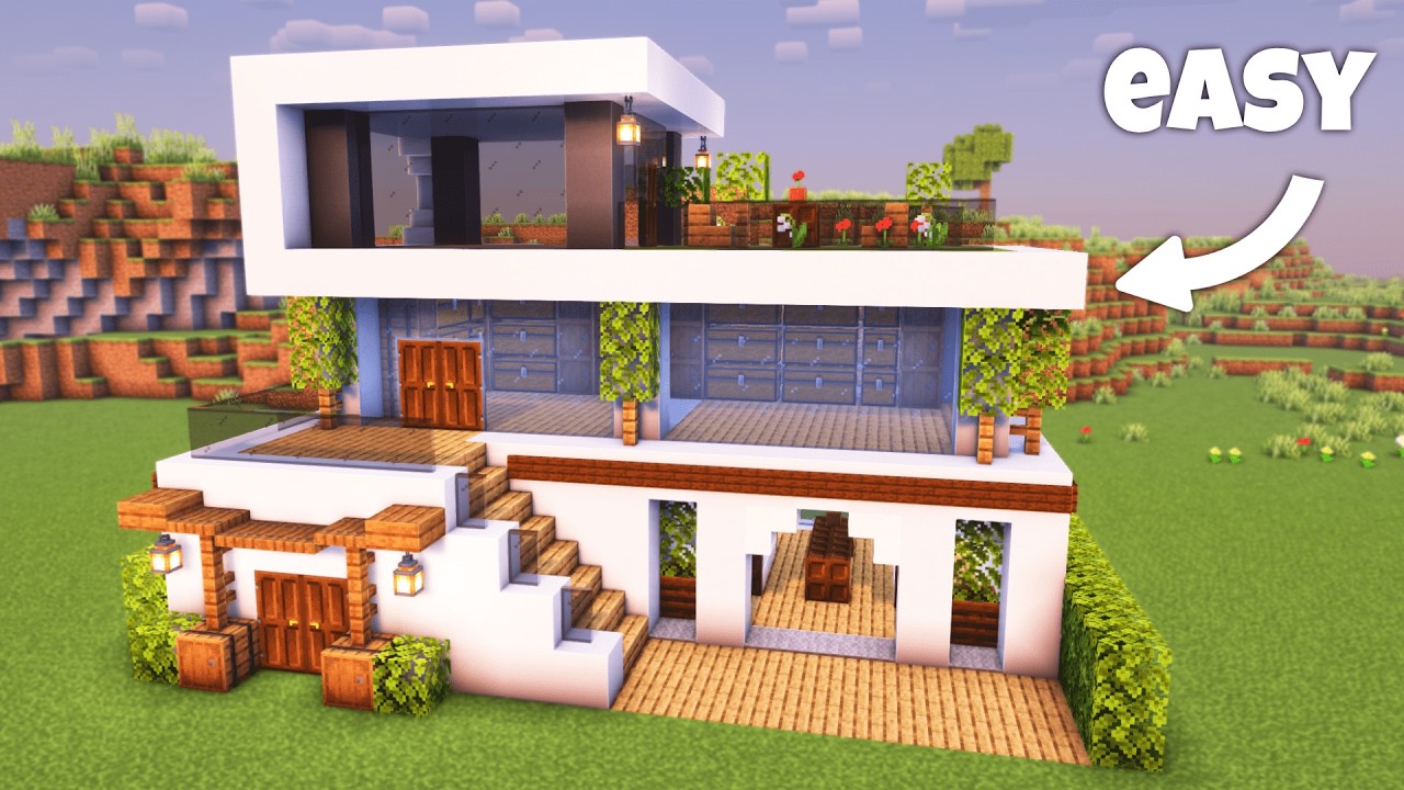 Minecraft Ultimate Modern House Tutorial⚒️ - Minecraft Builders